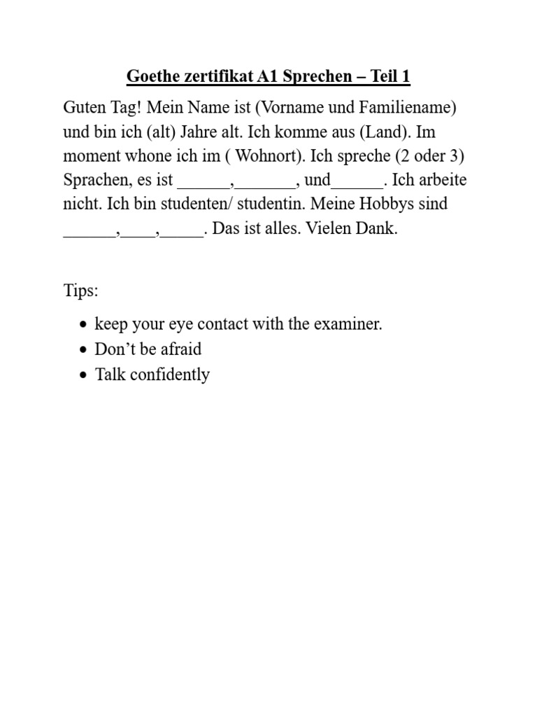 A1.1 German Grammer | PDF