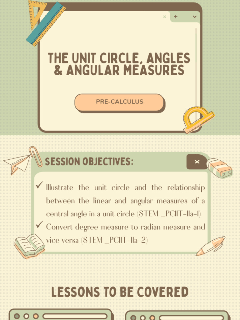 Q2 W1 The Unit Circle Angles Angular Measures | PDF