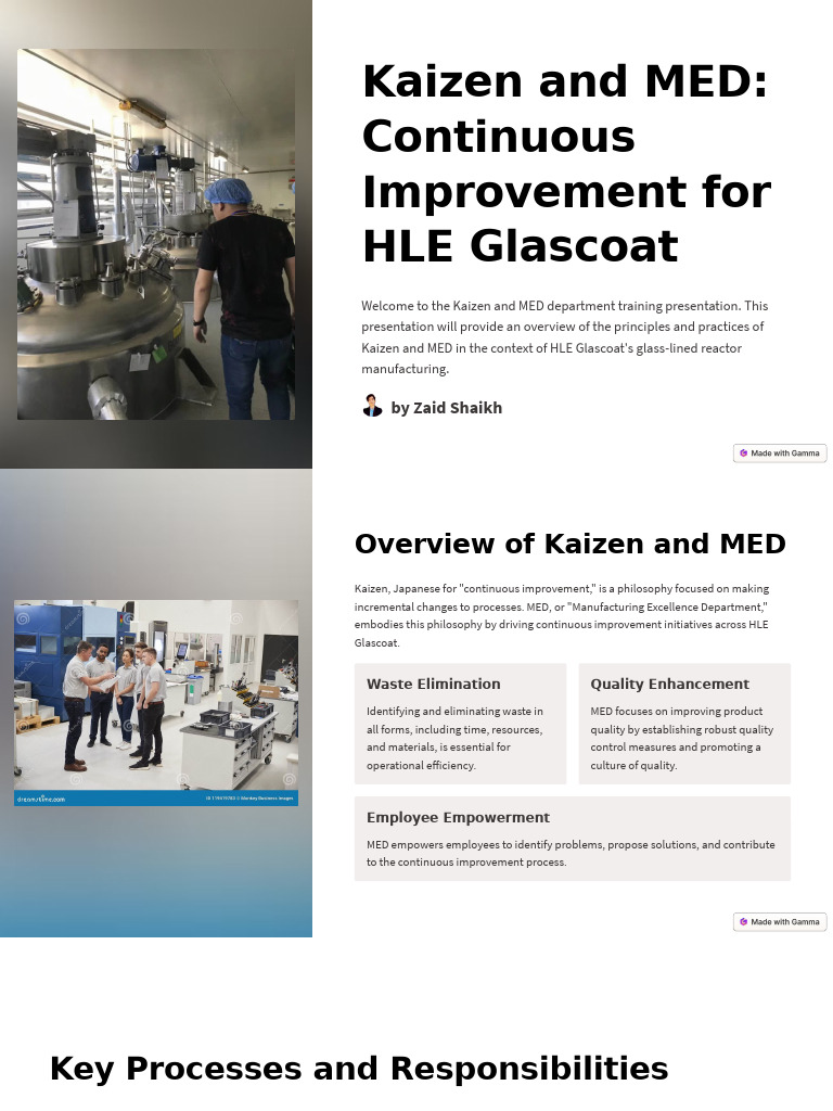 Kaizen and MED Continuous Improvement For HLE Glascoat | PDF