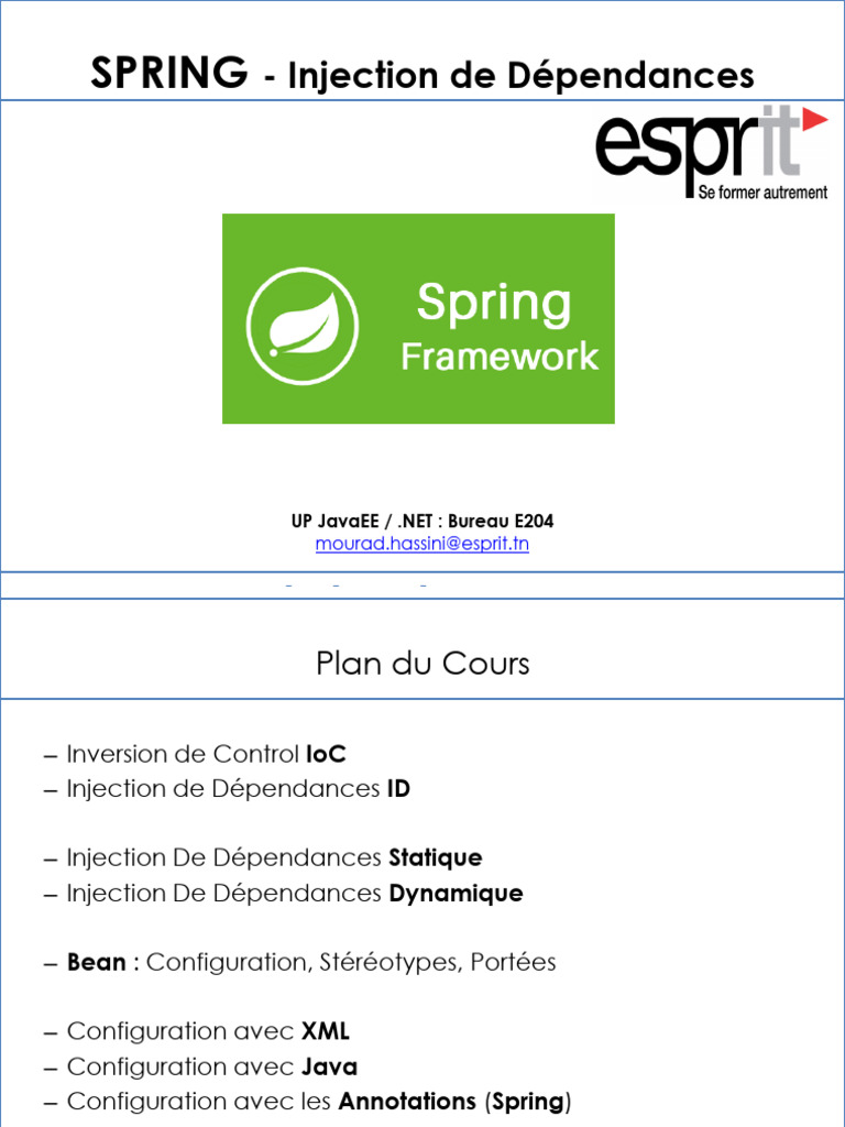 4 - Spring Injection de Dépendances | PDF