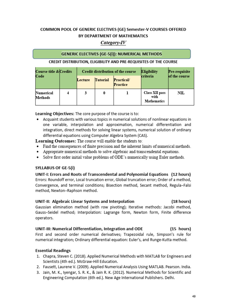 Ge Maths Sem V | PDF