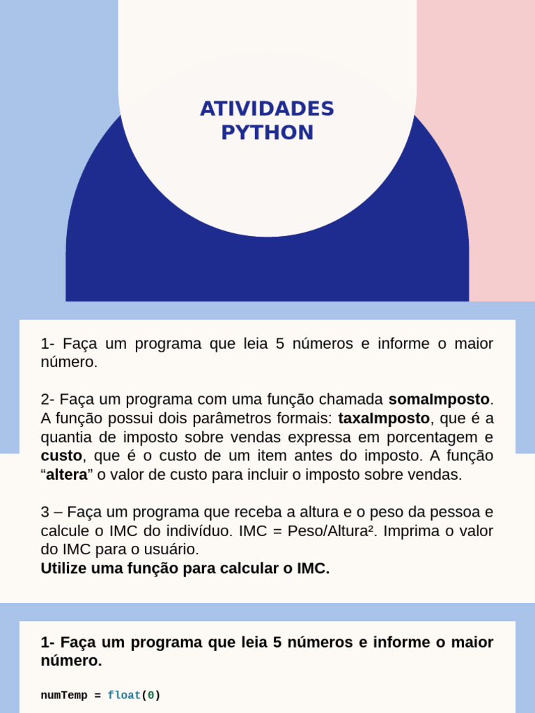 Atividades Python | PDF