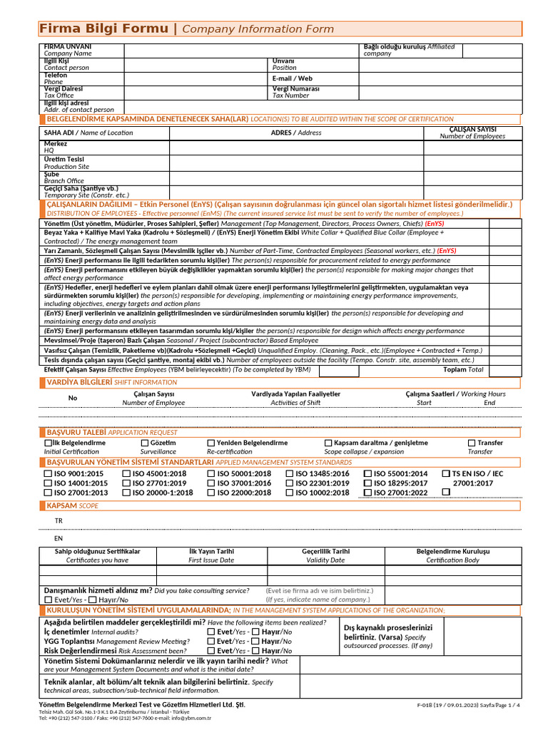 F-018 (19) Company Information Form | PDF