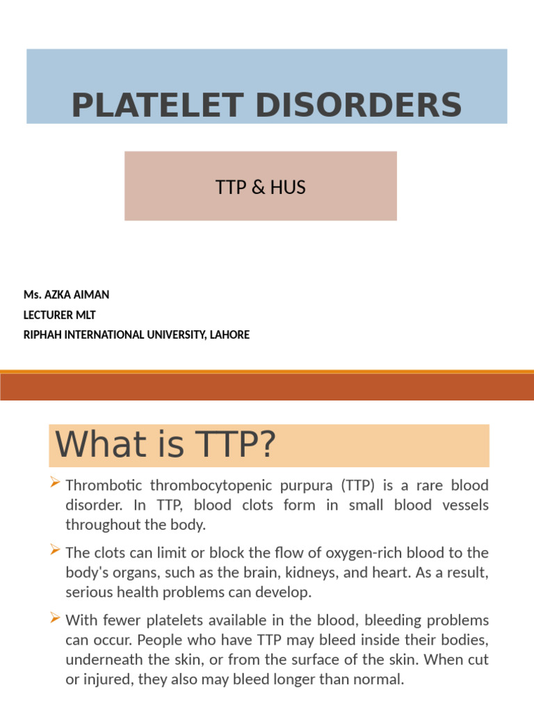 L4-Thrombocytopenia (TTP Hus) | PDF