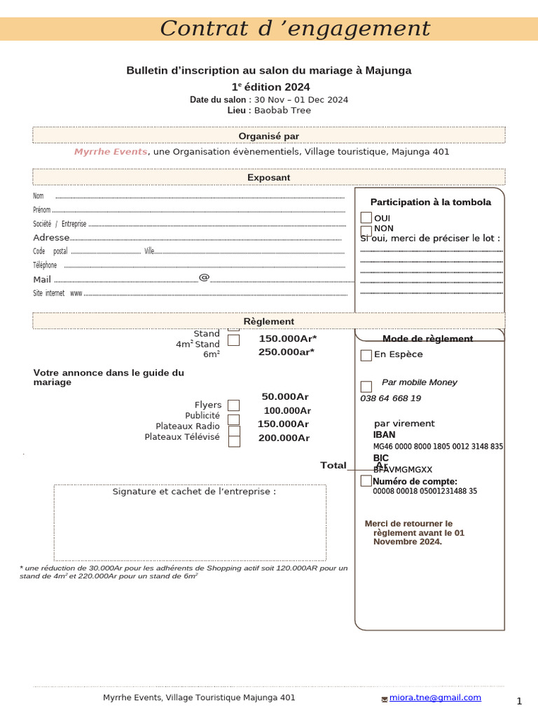 Contrat d'engagement | PDF