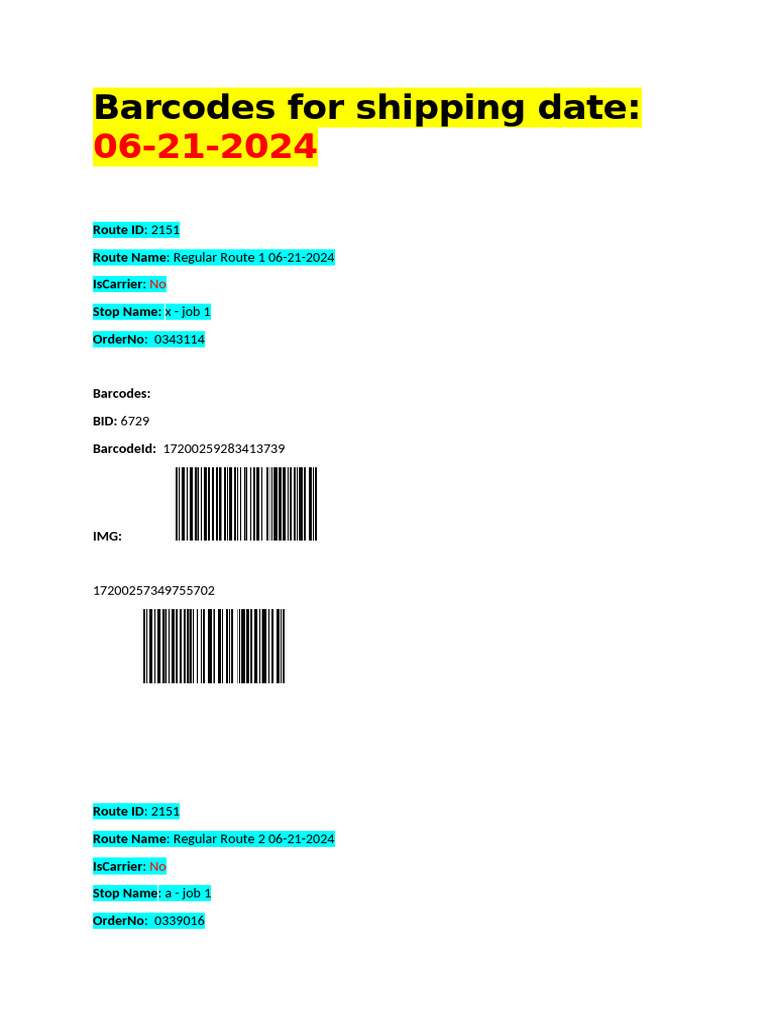 Barcodes For Shipping Date | PDF