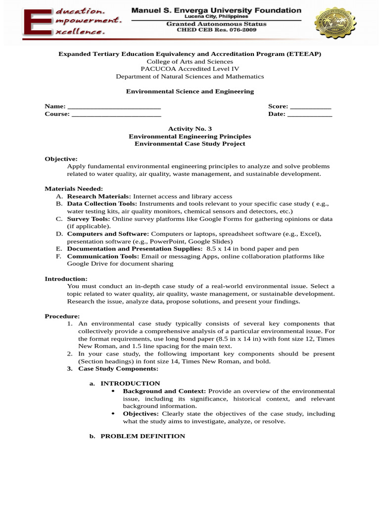 Envi Scie Eng Act. 03 Module 3 | PDF