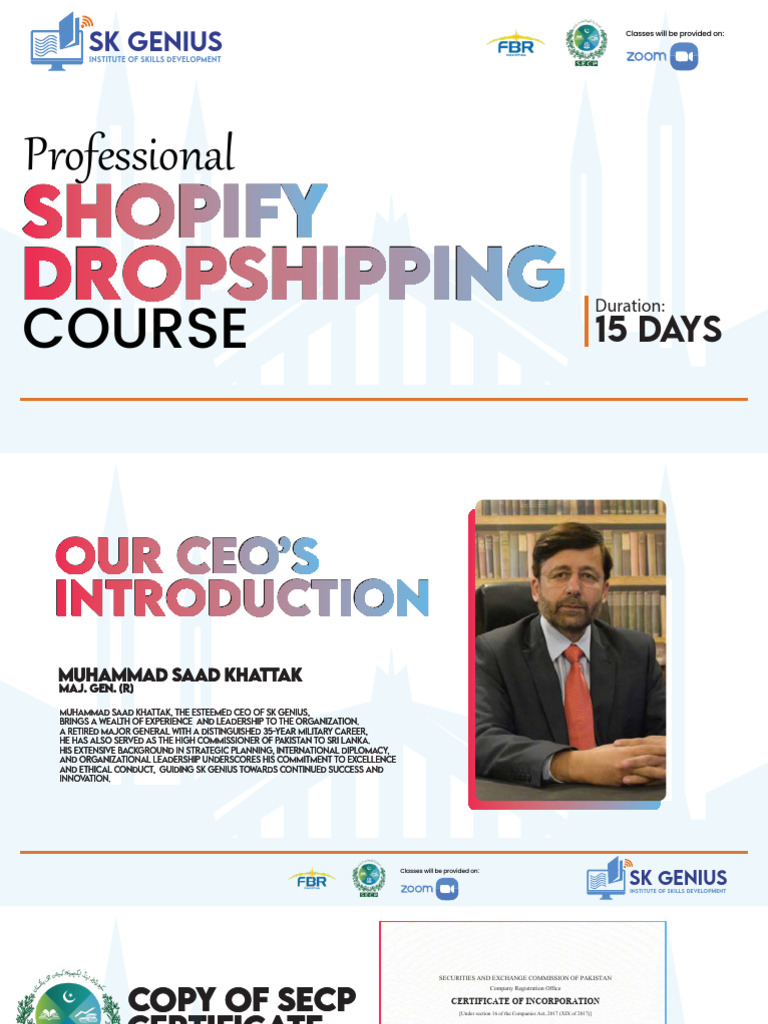 Shopify Dropshipping Course Outline | PDF