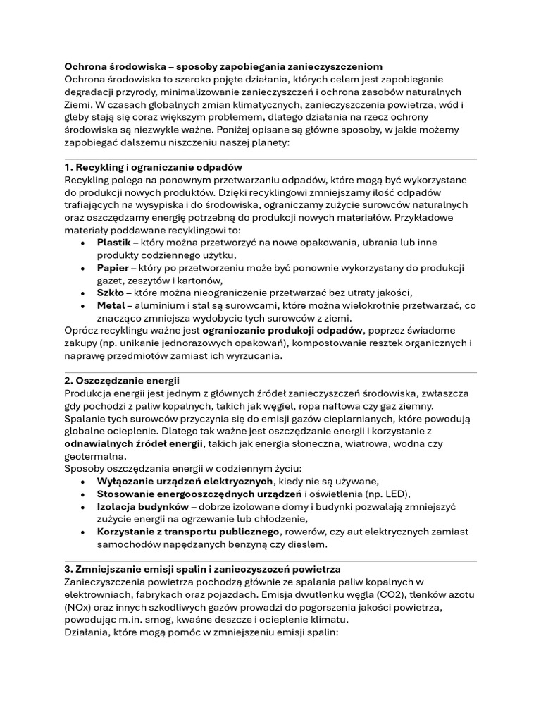 Ochrona Środowiska | PDF