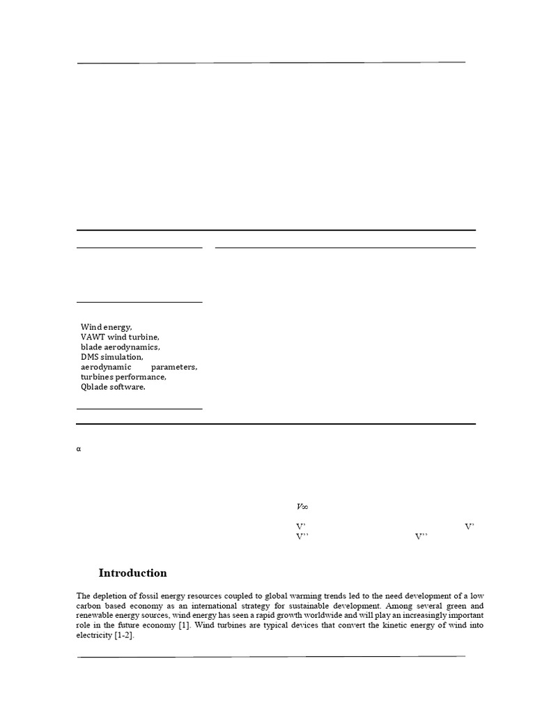 Modeling and Simulation of The Vertical Axis Wind Turbine by Qblade ...
