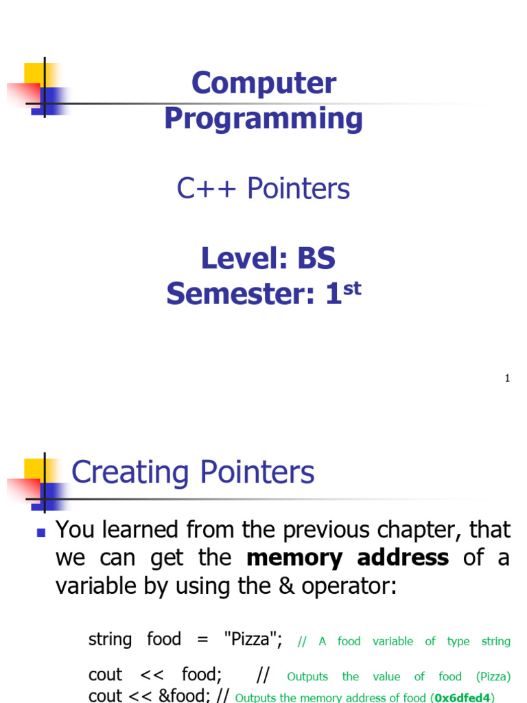 Week 11 Pointers | PDF