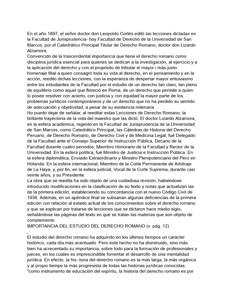 En El Año 1897, El Señor Doctor Don Leopoldo Cortés Editó Las Lecciones ...