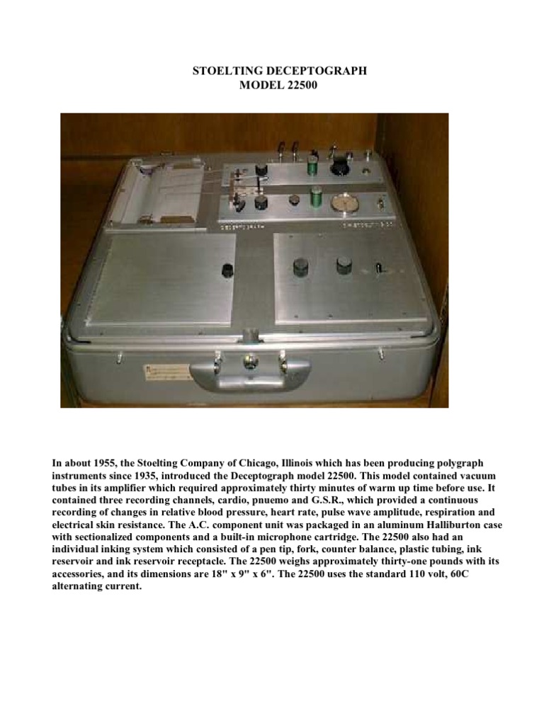Stoelting Pplygraph | PDF | Amplifier | Polygraph