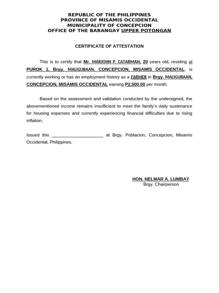 Cert of Attestation - 105811 | PDF