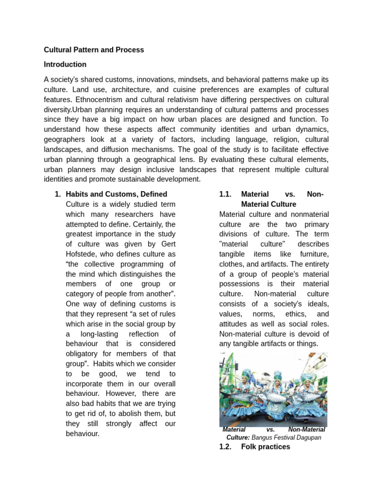Cultural Pattern and Processes | PDF