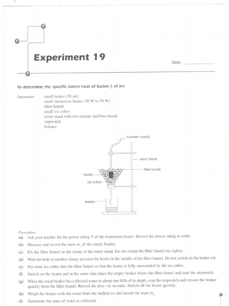 Experiments Specific Latent Heat of Fusion and Vaporisation | PDF