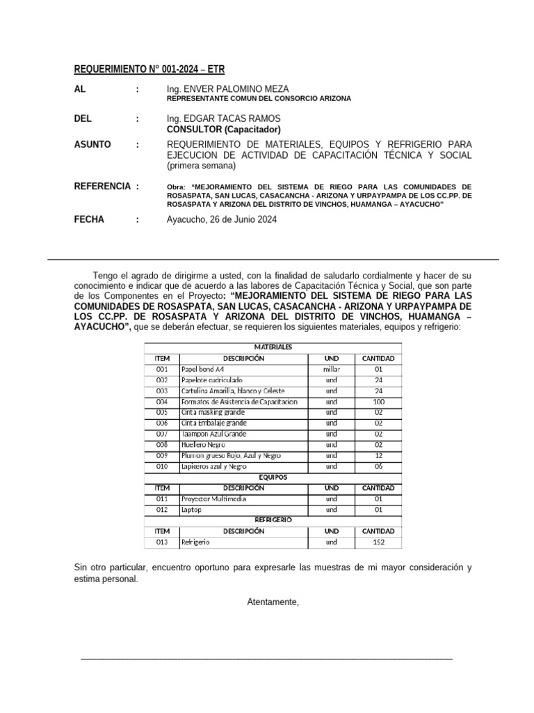 REQUERIMIENTOS | PDF