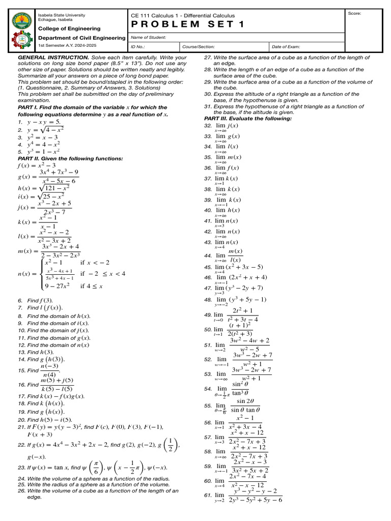 Ce 111 PS1 | PDF