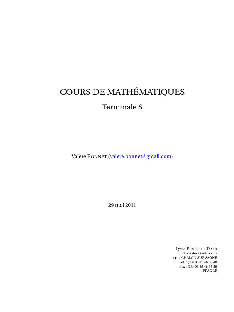 Math Terminale-1 | PDF