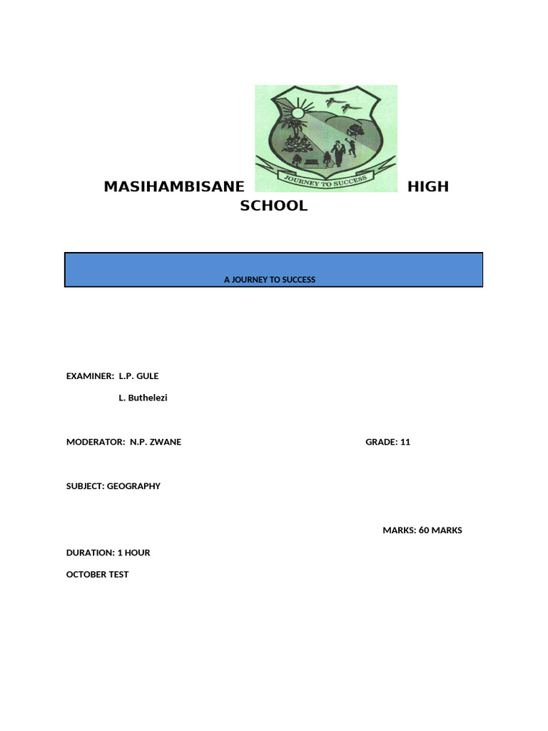 Geography Development Grade 11 Test | PDF