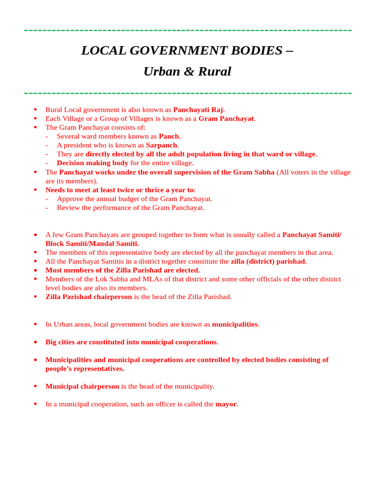 LOCAL GOVERNMENT BODIES | PDF