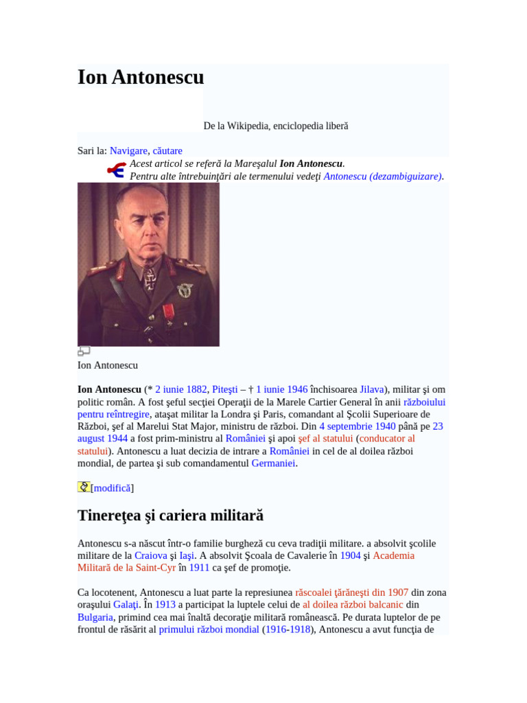 Ion Antonescu | PDF