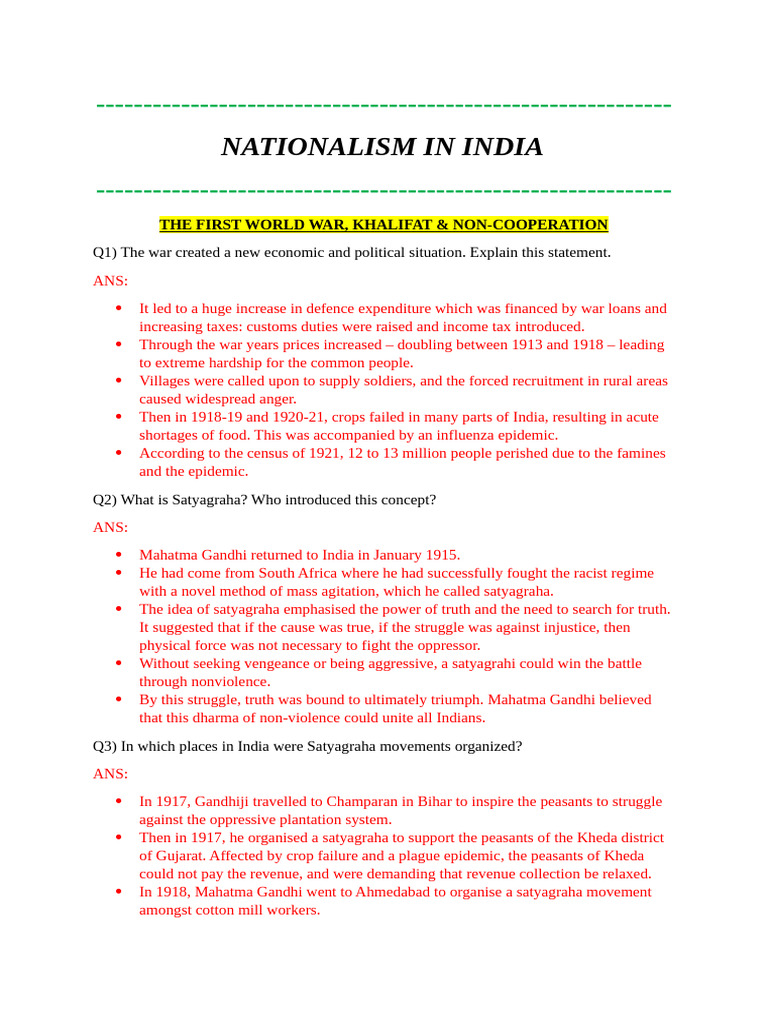 Nationalism in India | PDF