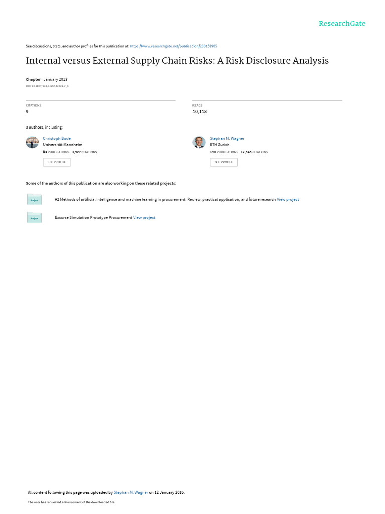 Internal Versus External Supply Chain Risks: A Risk Disclosure Analysis ...