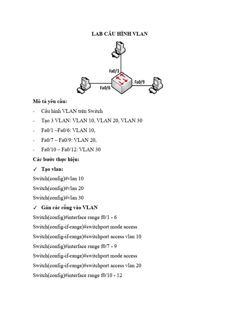 1. Lab CẤU HÌNH VLAN | PDF