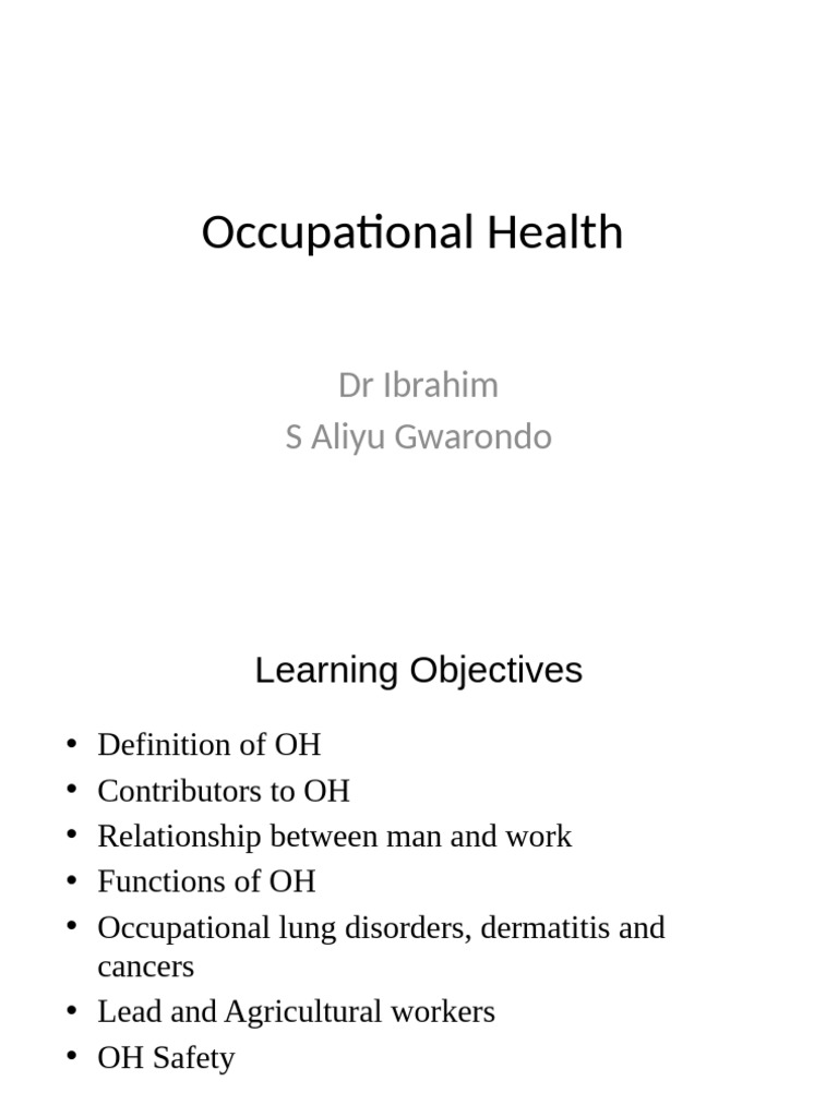 COMMED Introduction To Occupational Health | PDF
