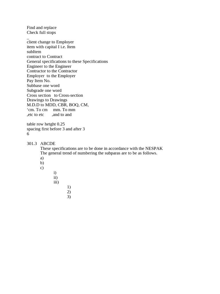 Work Method Specs | PDF