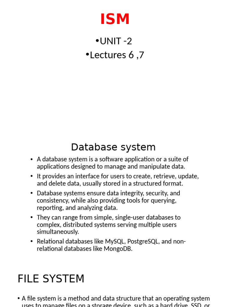 UNIT 2 Database System | PDF