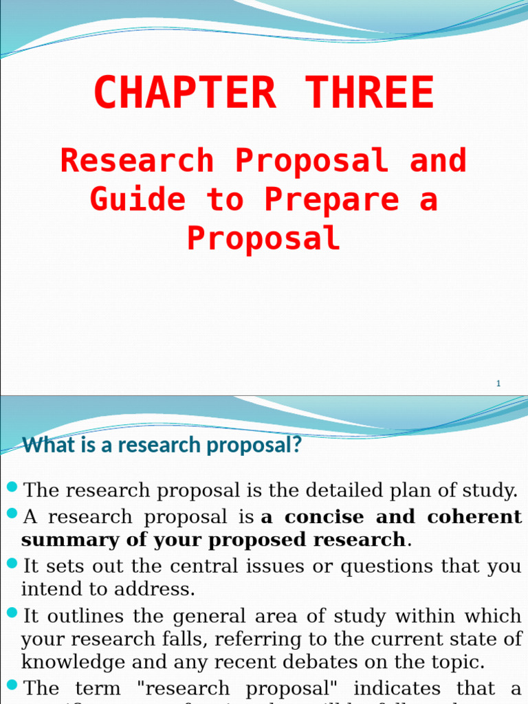 Chapter Three: Research Proposal and Guide To Prepare A Proposal | PDF
