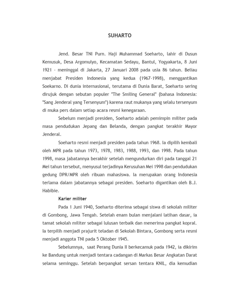 Teks Tokoh Suharto | PDF