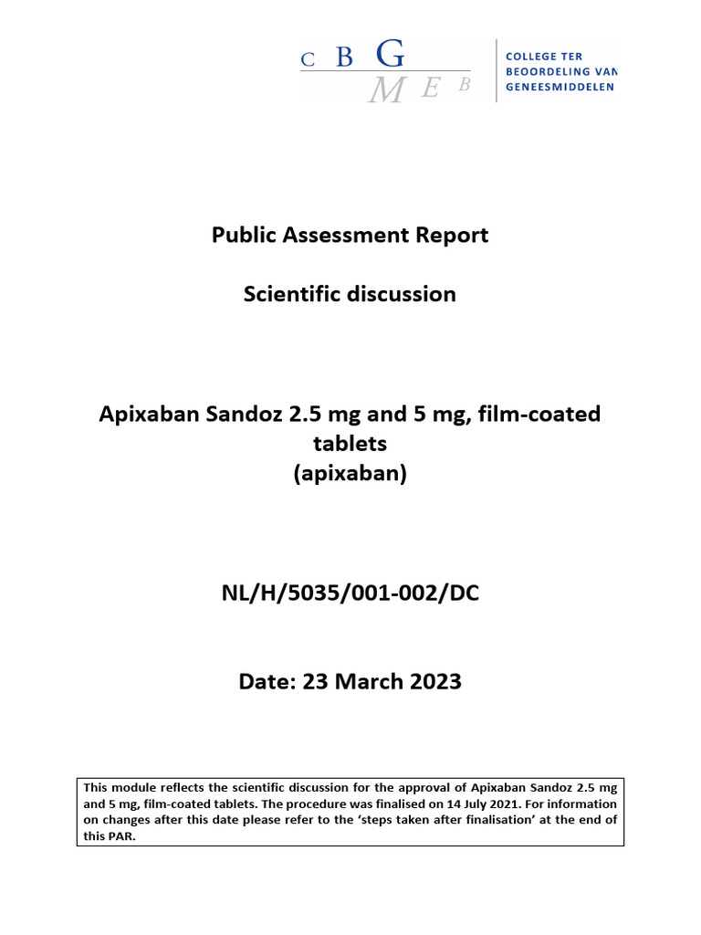 Apixaban Sandoz | PDF