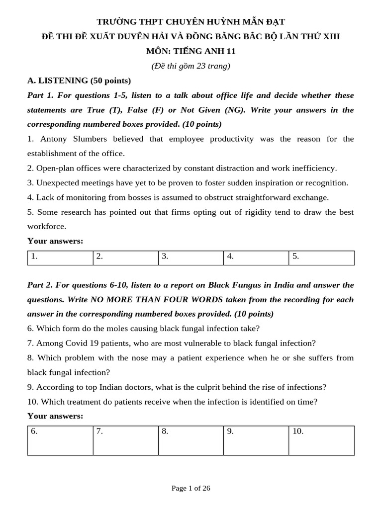 Raw Huynh Man Dat - Ta11 - de de Xuat - DHBB 13 | PDF