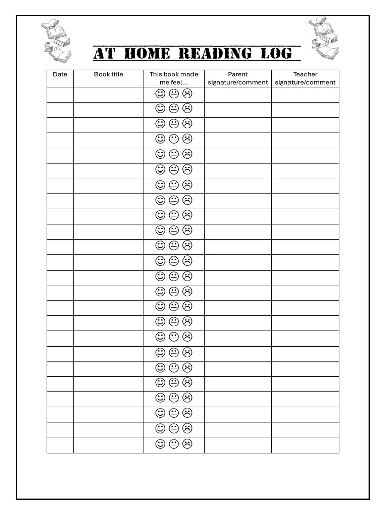 At Home Reading Log | PDF