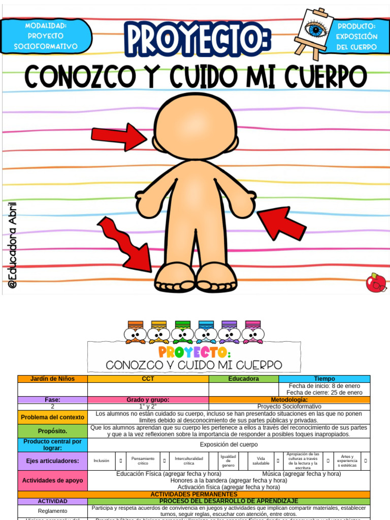 Proyecto CONOZCO Y CUIDO MI CUERPO | PDF