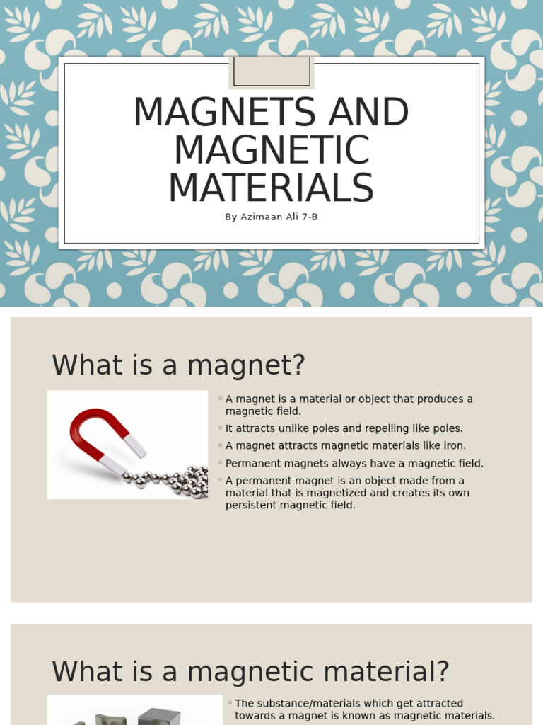 Magnets And Magnetic Materials Pdf