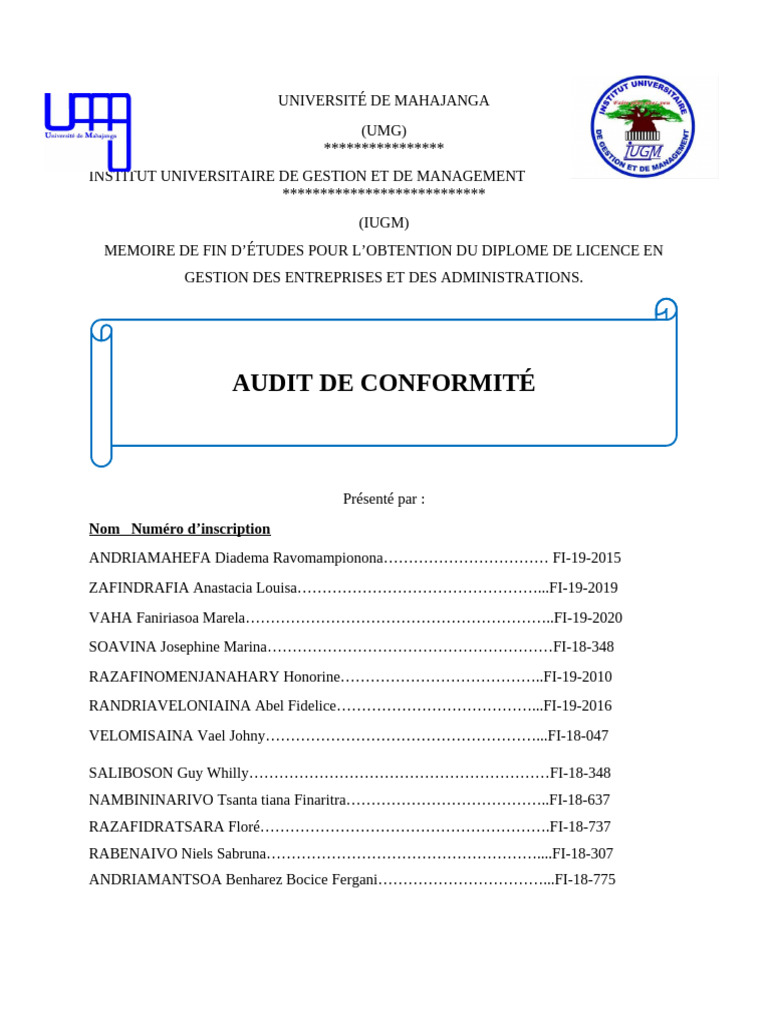 Audit de Conformite | PDF