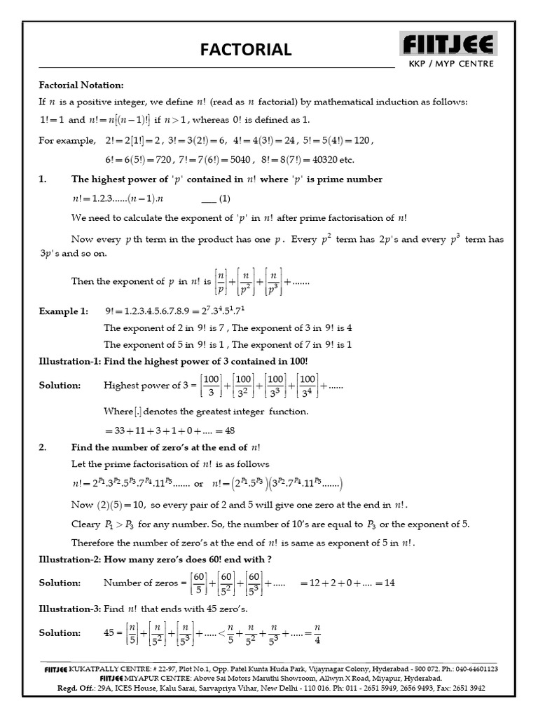 Factorial Exponents and Calculations | PDF | Exponentiation | Numbers