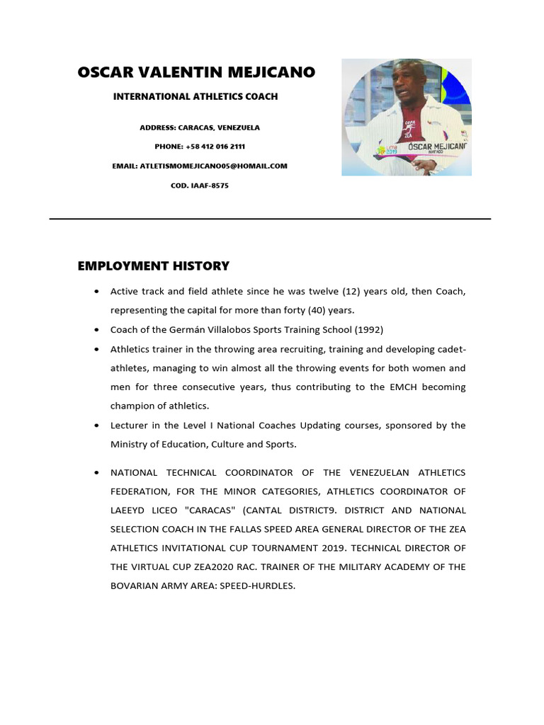 Oscar Valentin Mejicano CV | PDF