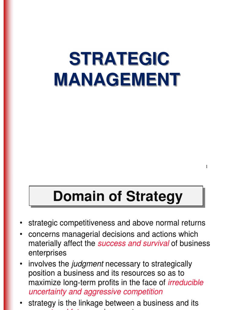 MBA Strategic Management Presentation | PDF | Strategic Management ...