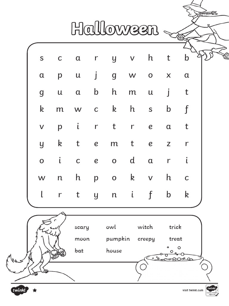 T T 8233b Halloween Wordsearches Eco Black and White | PDF