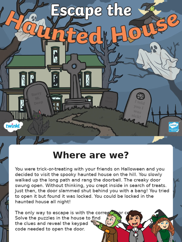T Eal 1633571664 Esl Halloween Escape Room Game Powerpoint - Ver - 4 | PDF