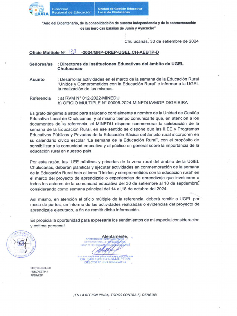 Oficio Multiple #133-2024 Aebtp-D | PDF