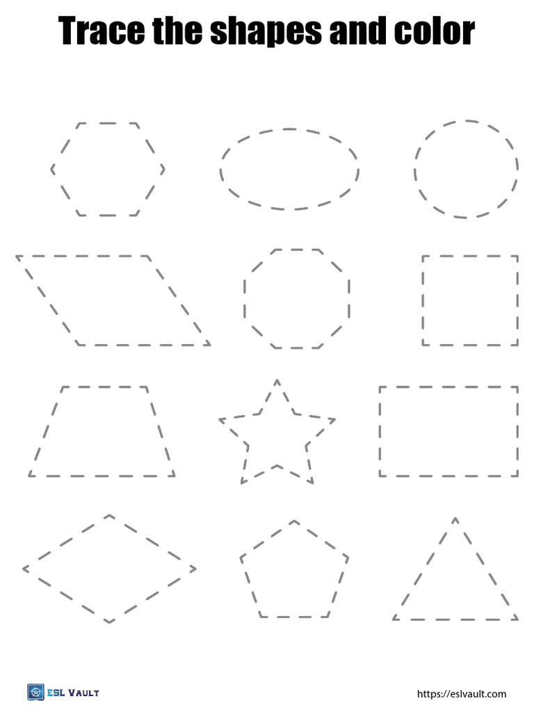 Free Shape Tracing Worksheets PDF | PDF | Poetry