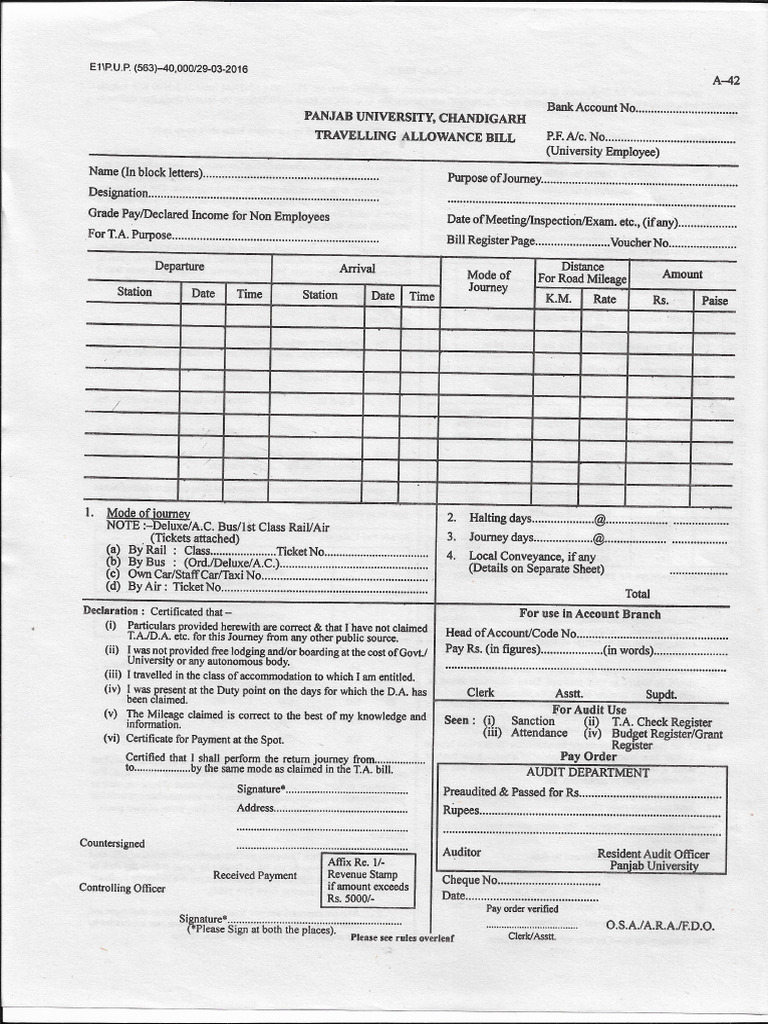 TA-DA Bill | PDF