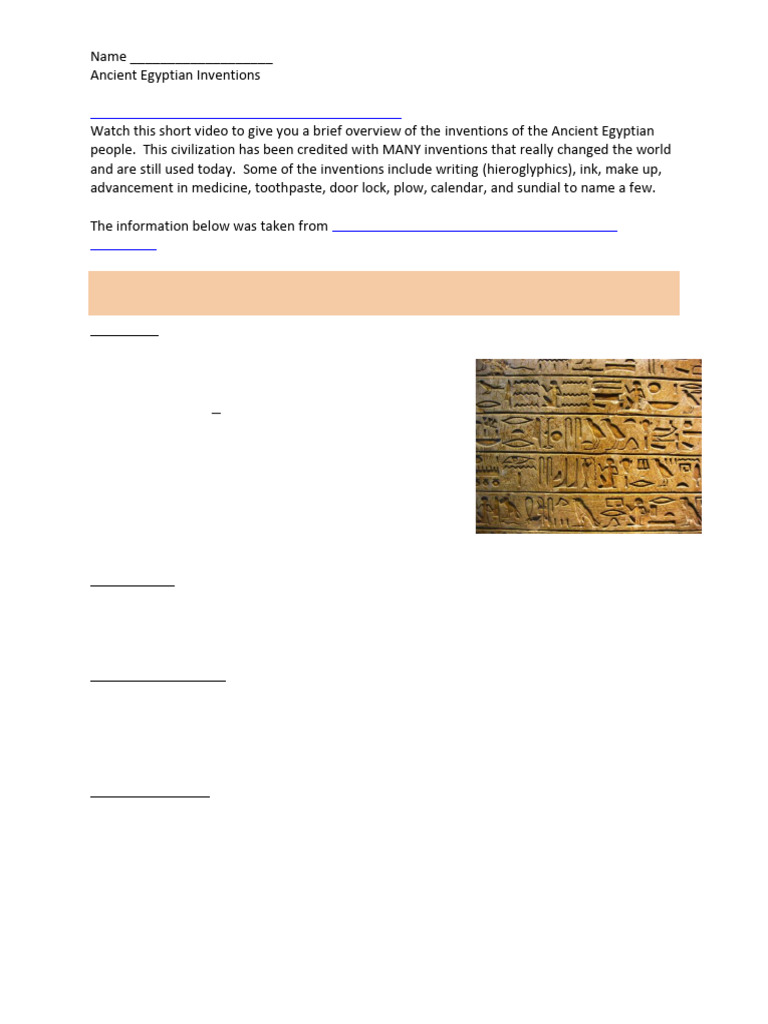 Ancienct Egypt Inventions | PDF