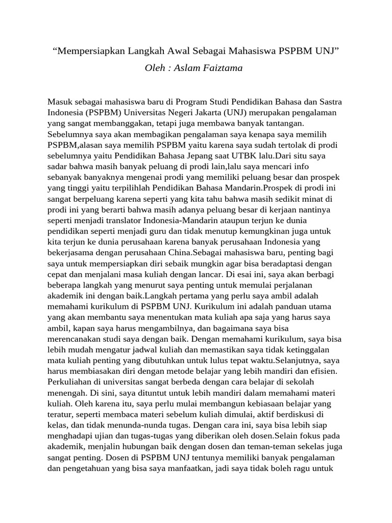 Essay Pribadi | PDF